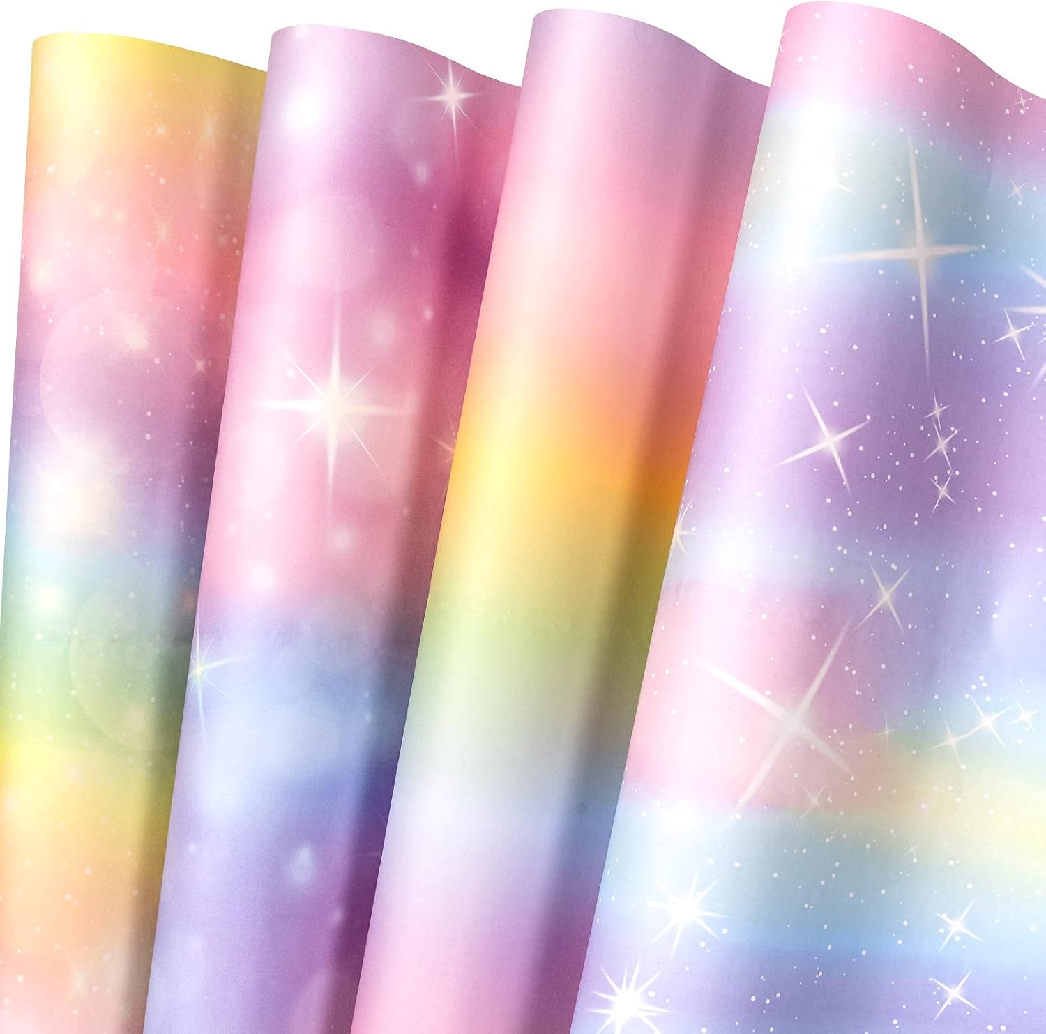 Amazon.com: LeZakaa Rainbow Wrapping Paper Sheet - Matte Wrapping Paper ...