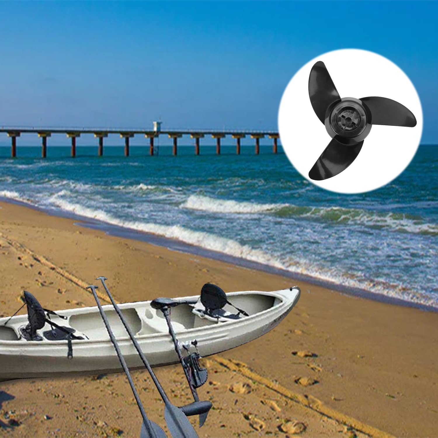 Snapklik.com : 3 Blades Trolling Motor Propeller, Replacement Trolling ...