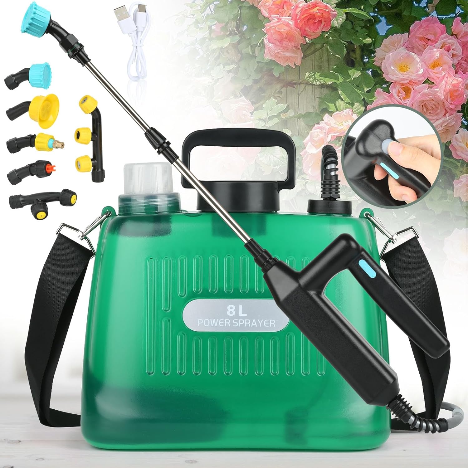 Amazon.com : Battery Powered Sprayer 2 Gallon, Rechargeable Sprayer ...