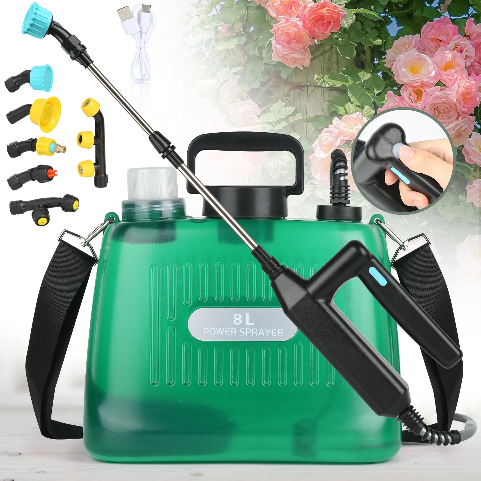 Amazon.com : Battery Powered Sprayer 2 Gallon, Rechargeable Sprayer ...