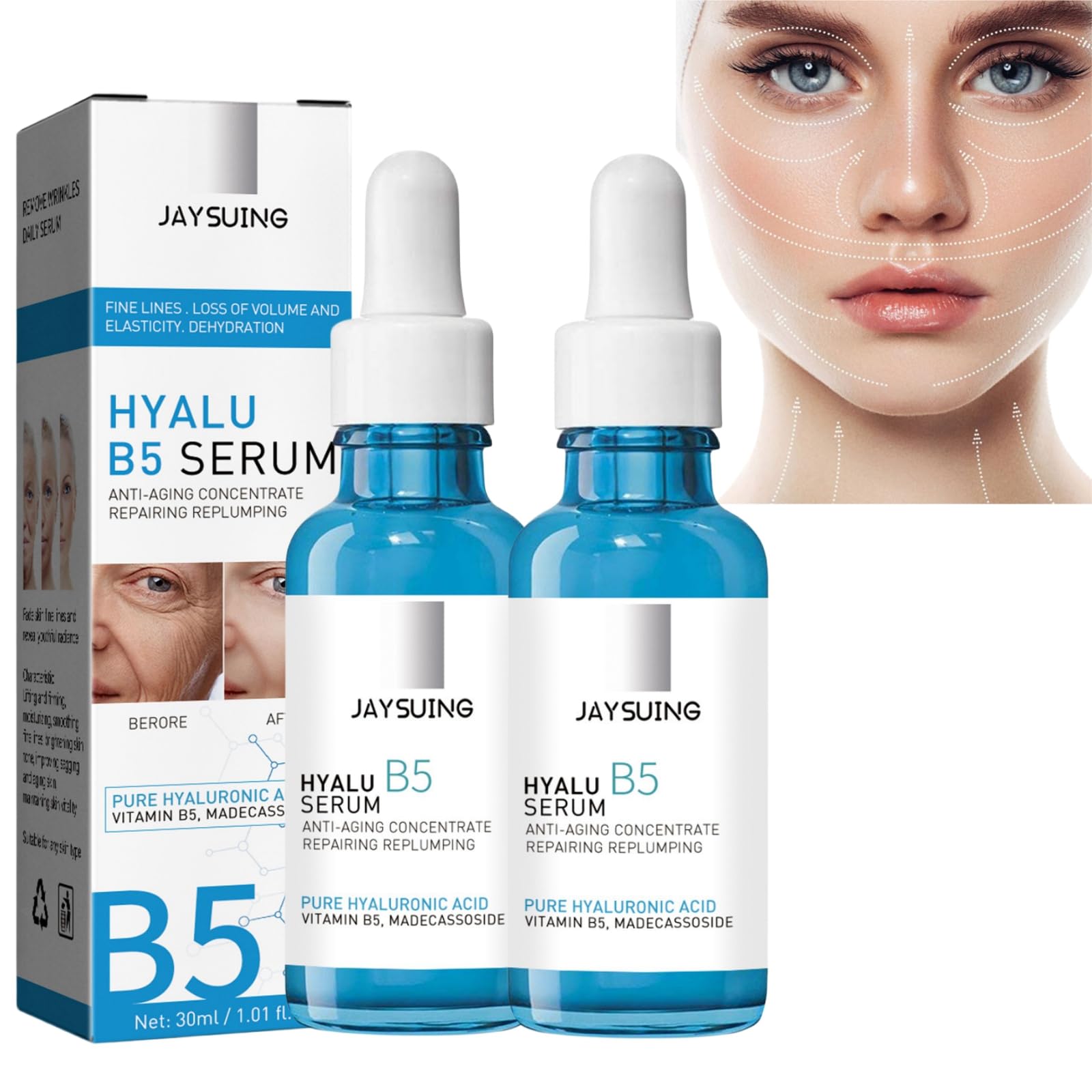 2PCS Hyalu B5 Serum,Bot-ox Face Serum,Hyaluronic Acid Serum for Face ...