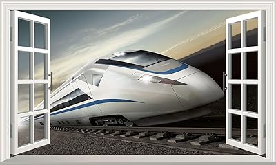 Underground Subway Train 3D V002 Magic Window Wall Sticker Self ...