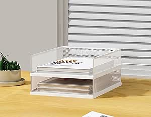 Amazon.com: A3 Stackable Paper Letter Tray Organizer, 2/3/4 Tier, Metal ...