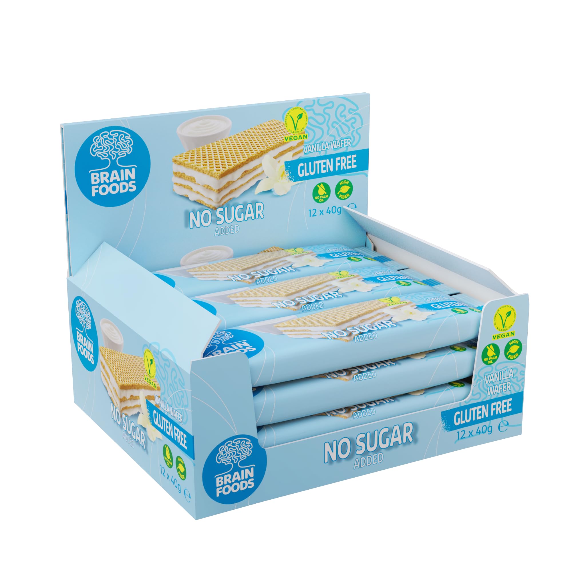 Amazon.com: BRAIN FOODS Gluten Free Vegan Vanilla Wafers - 12 Bars, No ...