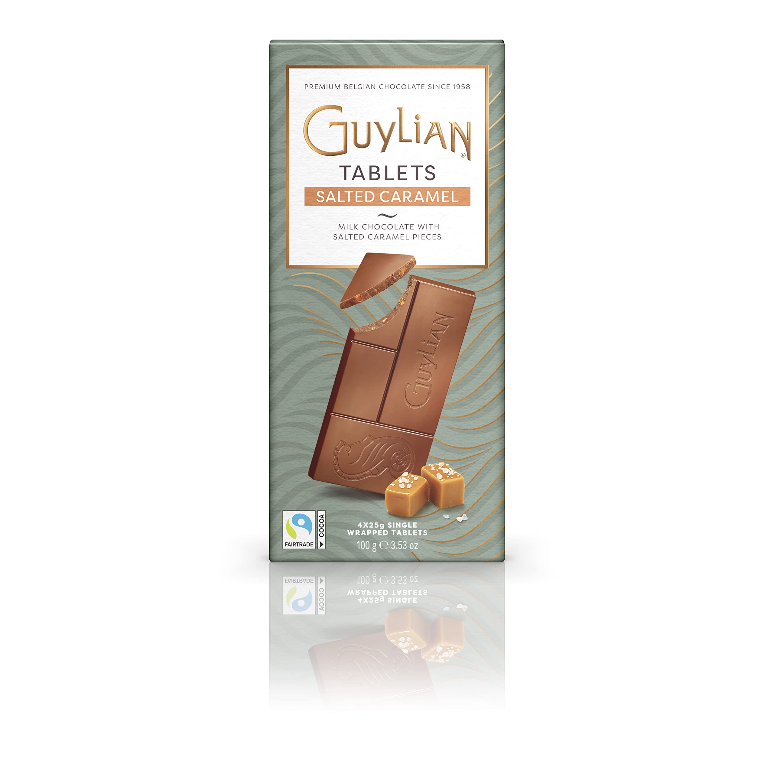 Guylian Salted Caramel Chocolate Tablet 100g (4x25g) Bars : Amazon.in ...