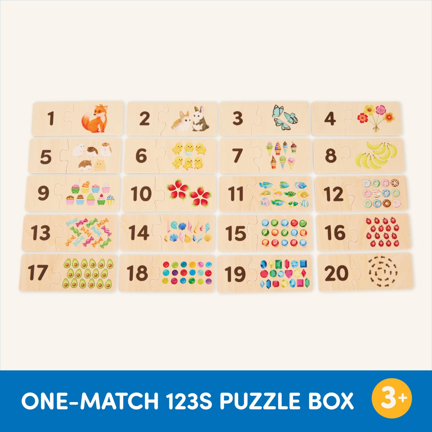 Snapklik.com : Battat One Match Puzzle Numbers Wooden Puzzle For ...