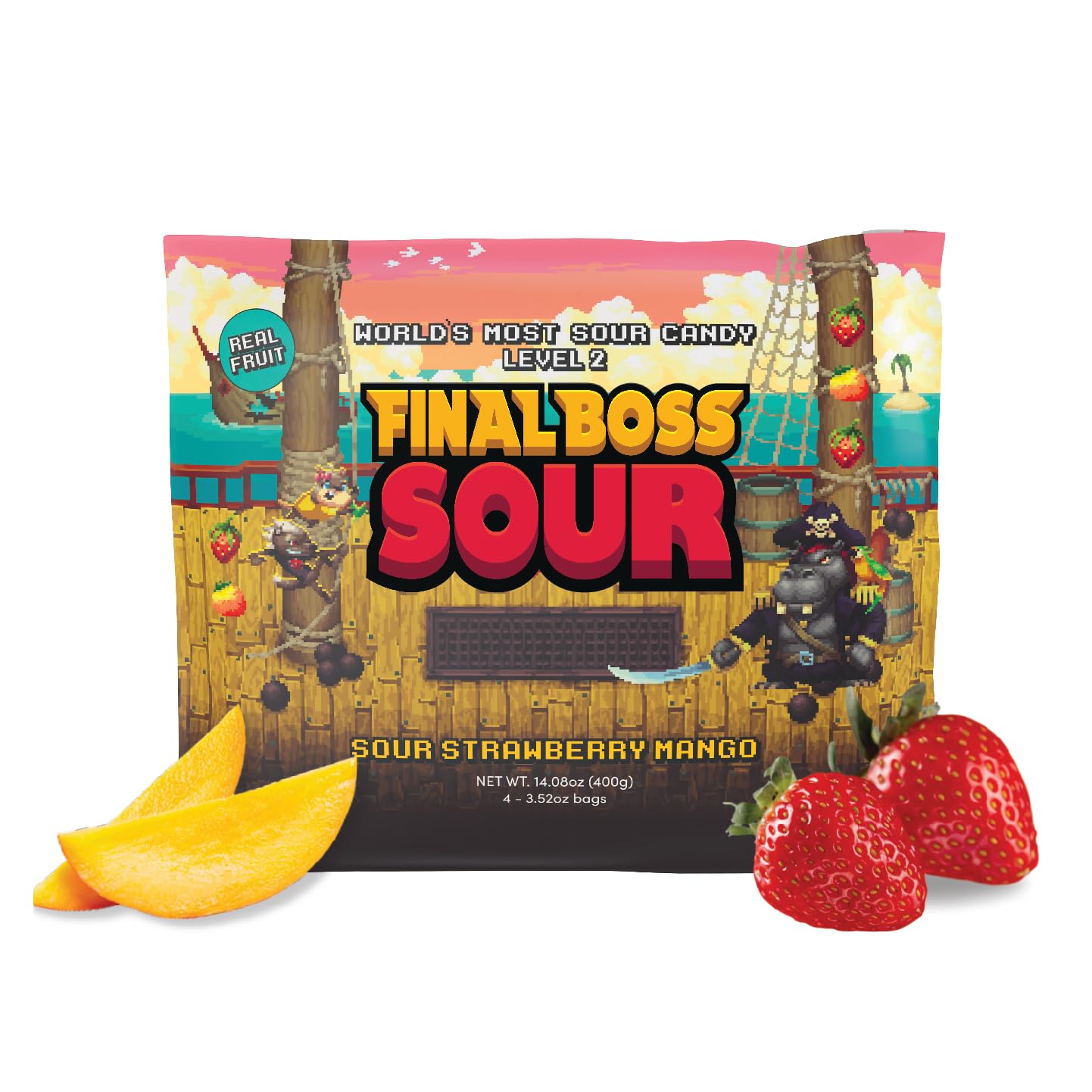 Amazon.com : Final Boss Extremely Super Sour Candy, Natural Chewy Dried ...