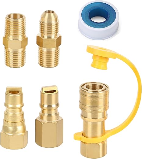 Amazon.com : ATKKE 3/8 Inch Natural Gas Quick Connect Fittings Kit, LP ...