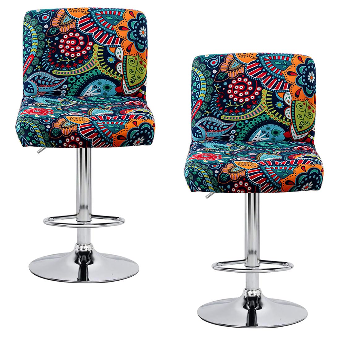 Amazon.com: Levoberg Bar Stools Cover Set of 2 Printed Armless Swivel ...