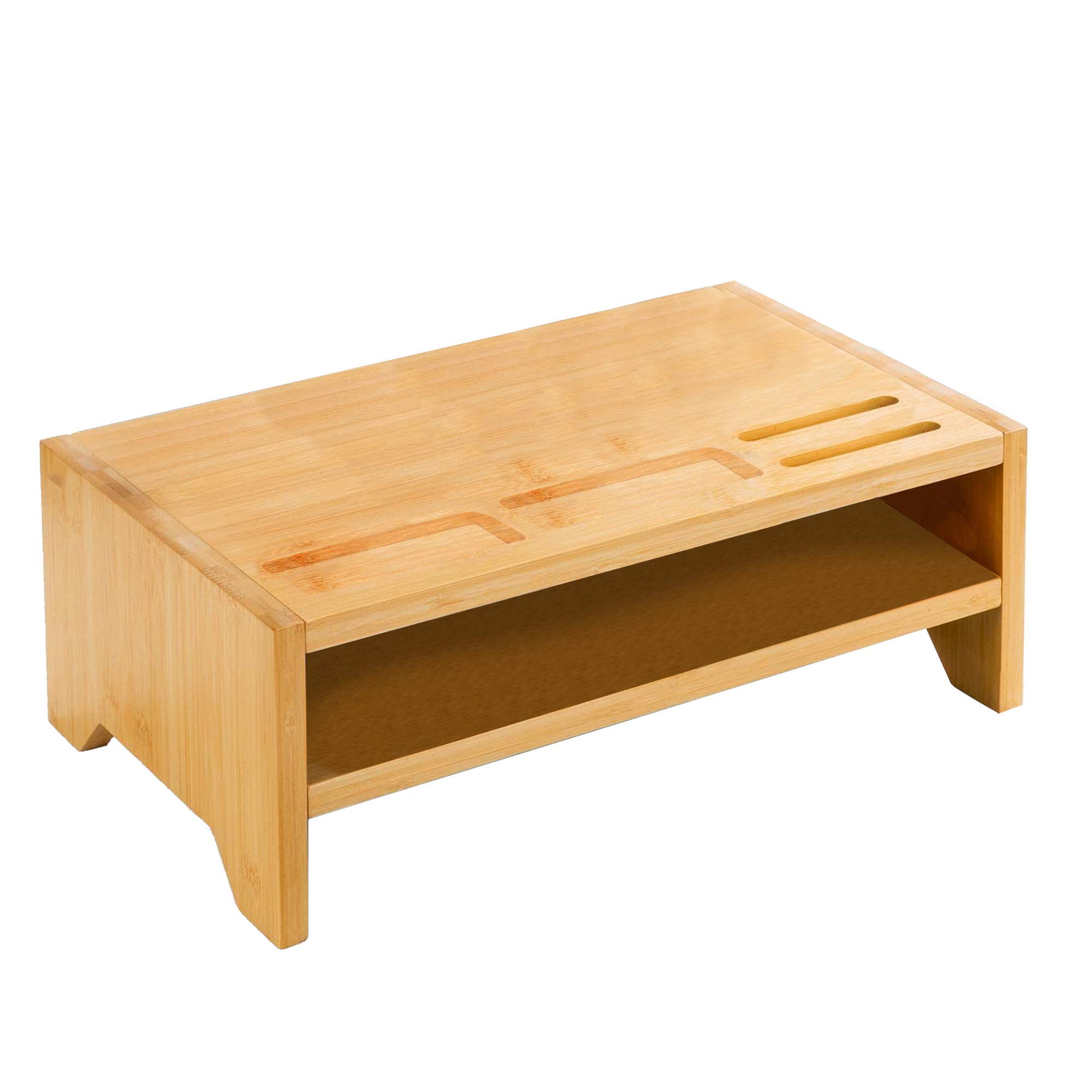 Maison & White Bamboo Monitor Stand | Eco-Friendly Monitor Stand Riser ...