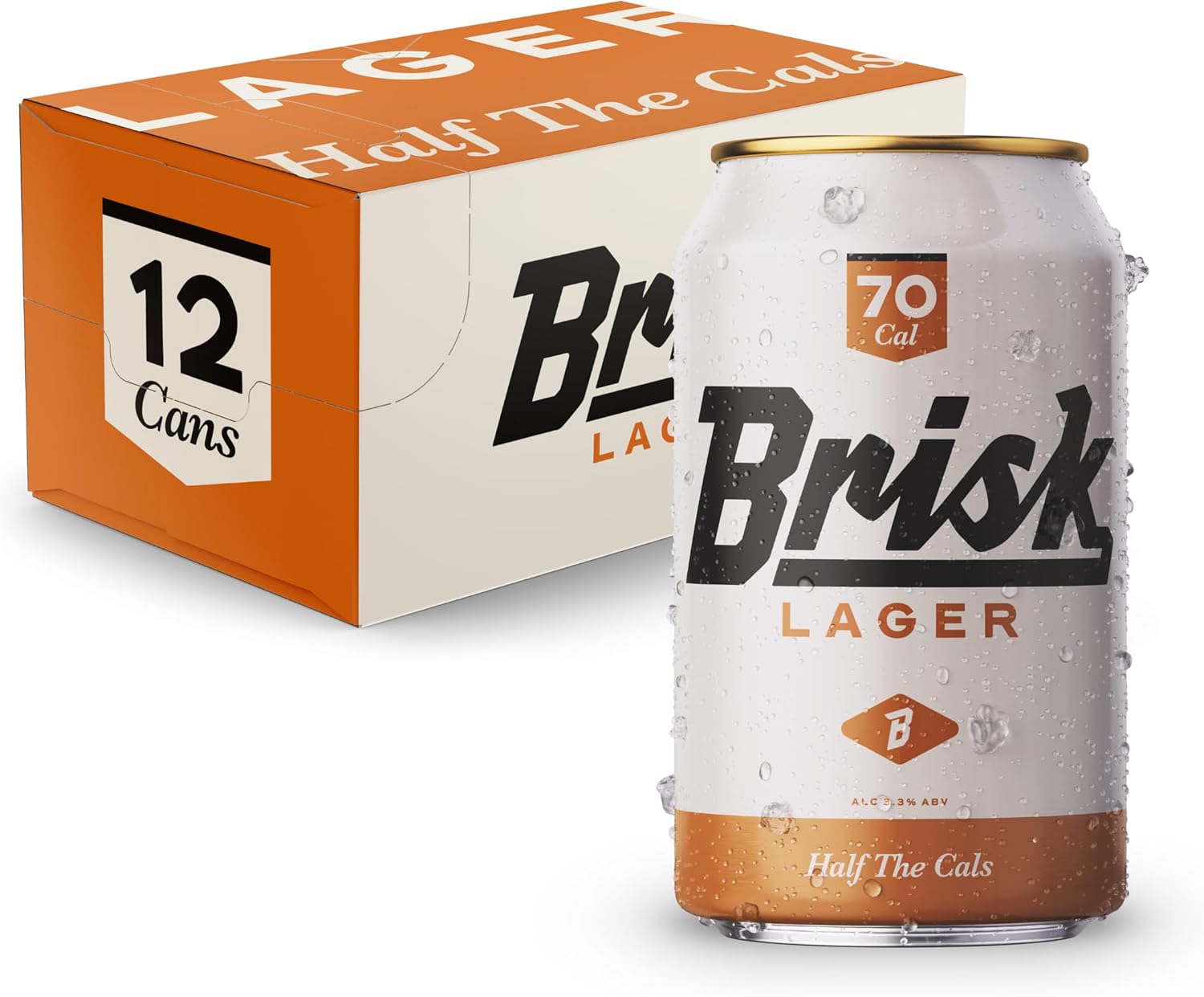 Brisk Lager - Low Calorie Beer - 3.3% ABV, Low Carb and Gluten Free ...