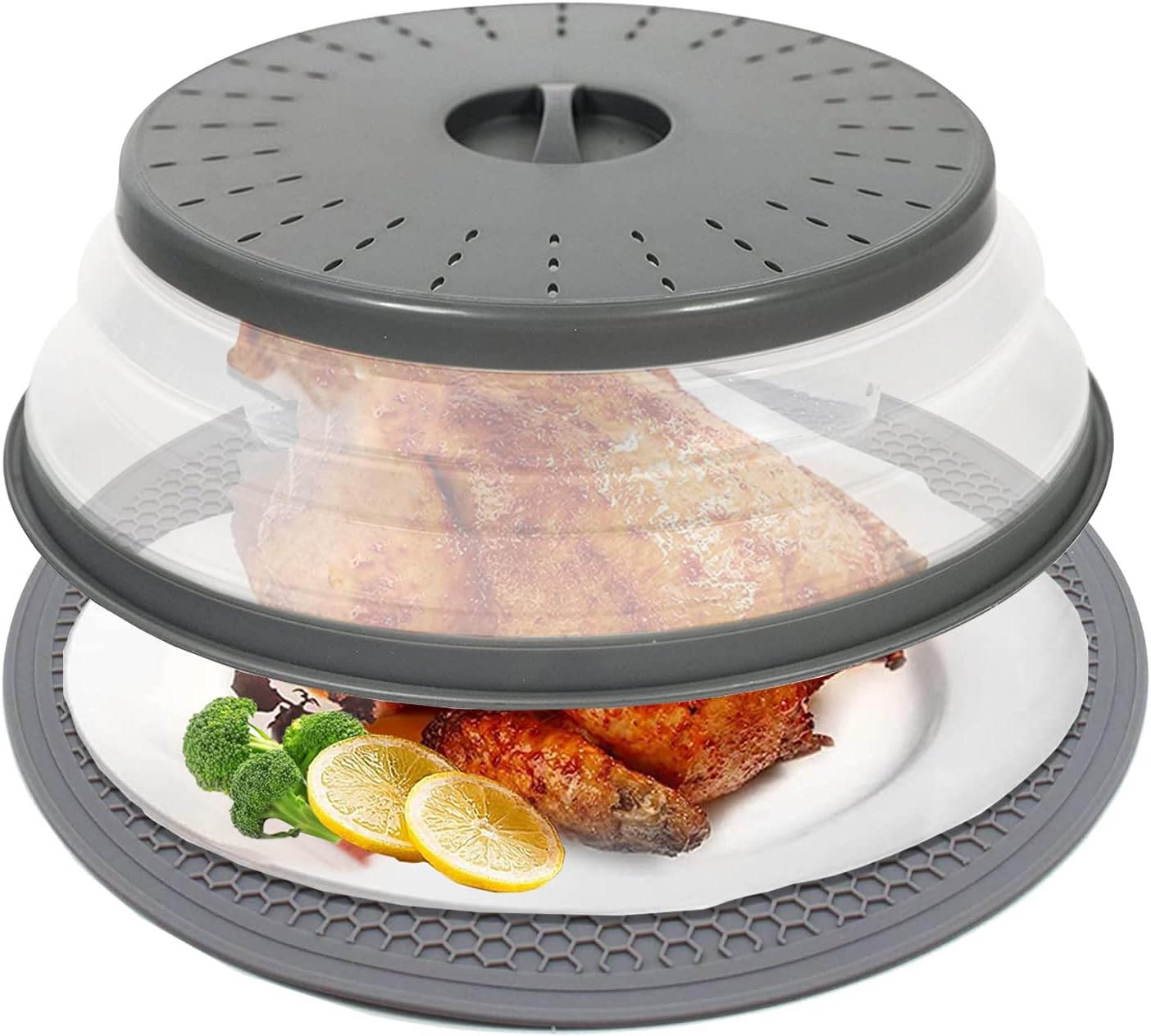 Amazon.com: 12“ Large Microwave Splatter Cover & Silicone Mat,12 Inchs ...