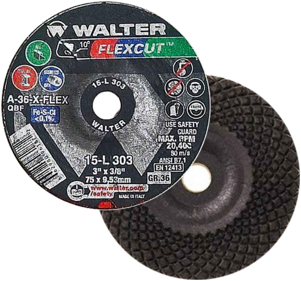 Amazon.com: Walter 15L303 3x3/8 Flexcut Grinding Wheels Contaminant ...