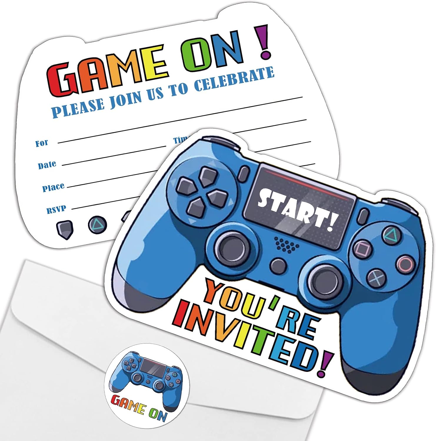 Amazon.com: REWIDPARTY Video Game Invitations with Envelopes & Stickers ...