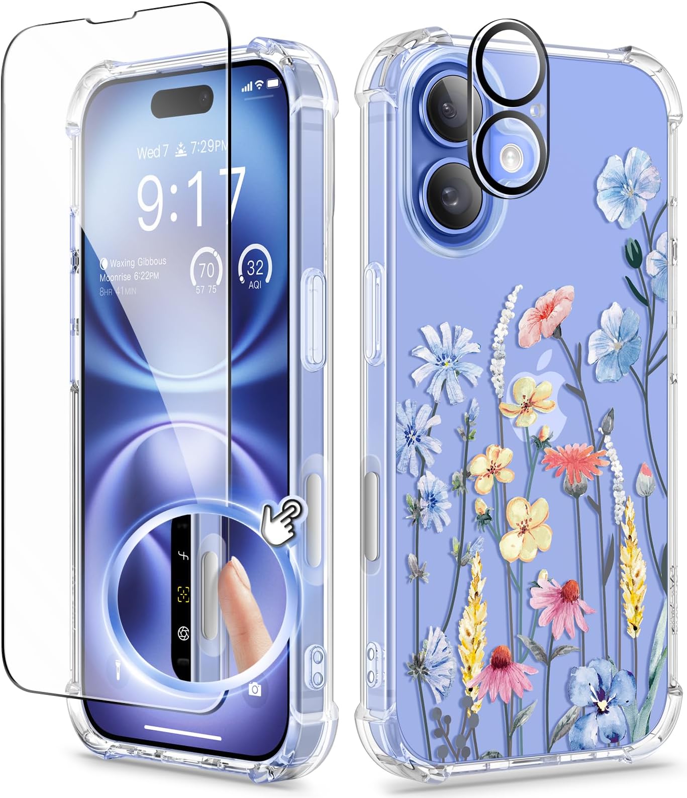 Amazon.com: GVIEWIN for iPhone 16 Case, with Screen Protector & Camera ...