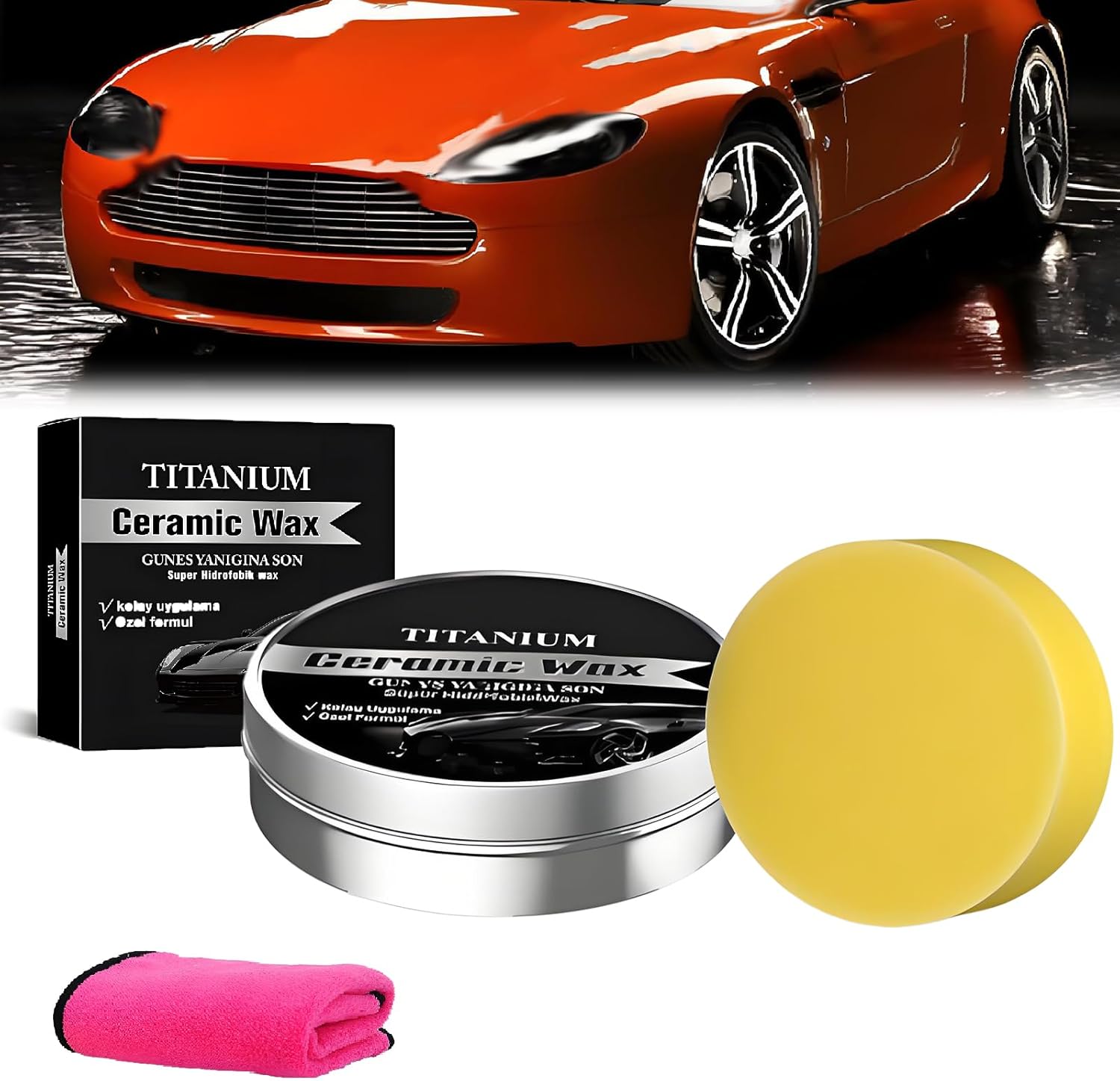 Amazon.com: Titanium Ceramic Wax Cream, Strong Protection Car Coating ...