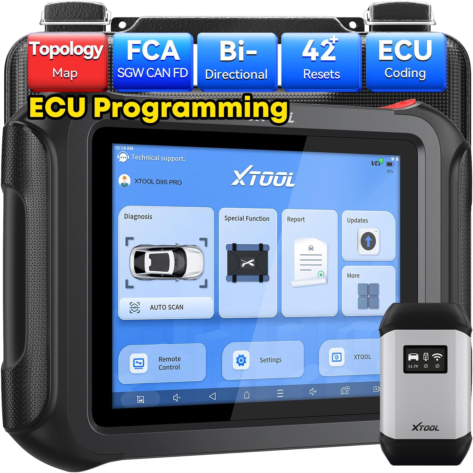 XTOOL D9S PRO ECU Programming & Coding Scan Tool, 2025 Bi-Directional OBD2 Scanner with Topology ...