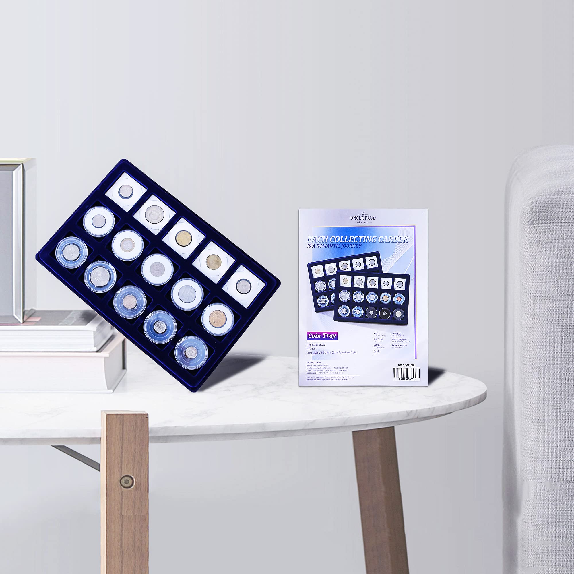 Buy 15 Slot Coin Display Tray Coin Capsule Holder Display Showcase Coin ...