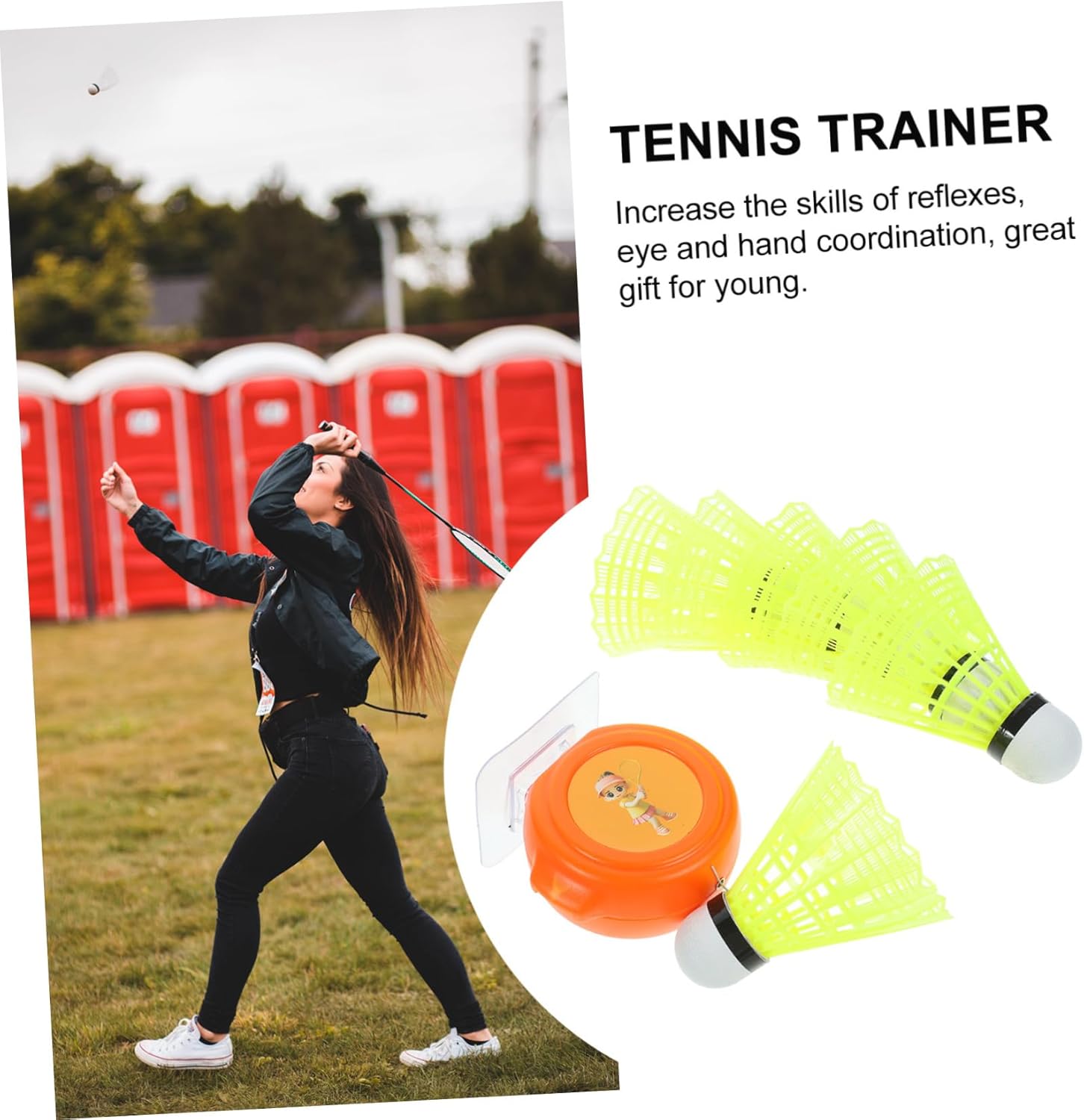 Parliky 1 Set Badminton Trainer Training Device Badminton Equipment ...