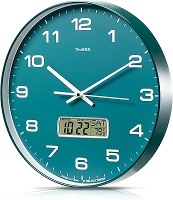 Amazon.com: TIMESS Wall Clock, 10" Dial Non-Ticking Silent Battery ...