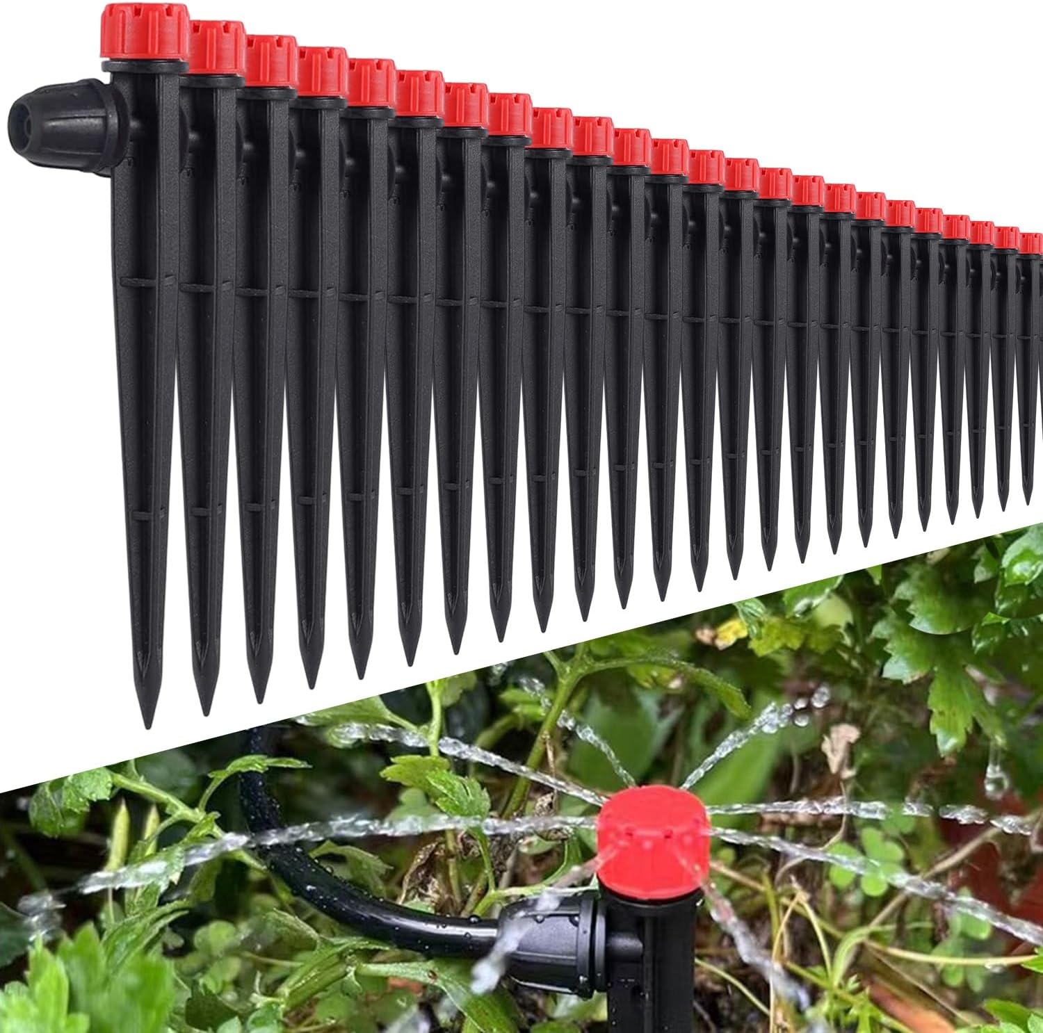 Amazon.com : Glooglitter 100 Pcs Drip Irrigation Emitters for 1/4 ...
