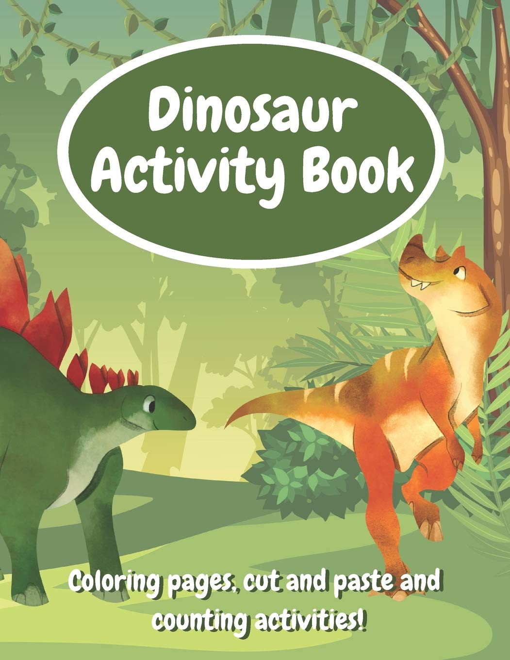 Buy Dinosaur Activity Book: Fun Workbook With Coloring Pages, Cut And ...