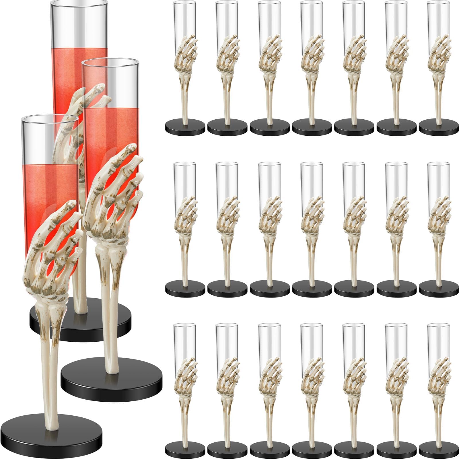 Amazon.com | Halloween Skeleton Hand Plastic Goblets - Champagne Flutes ...