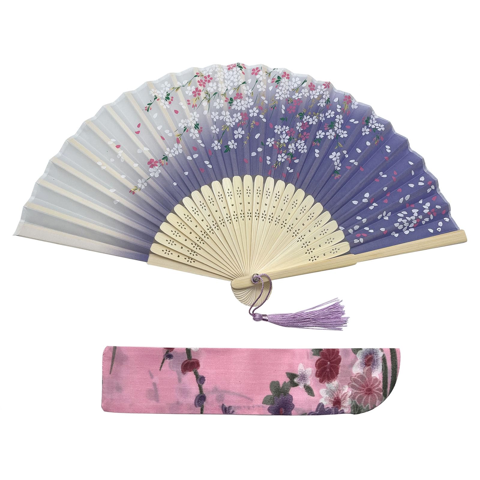 Kibon Folding Fans, Handheld Fans, Hand Fans, Bamboo Fans with Tassel ...