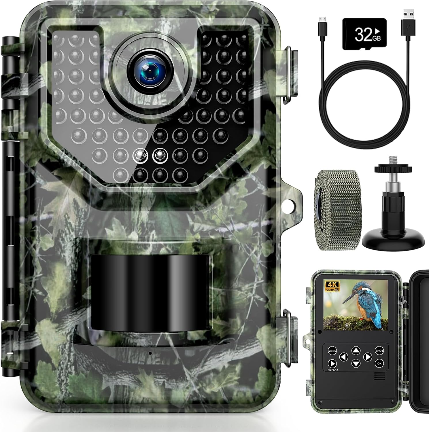 Wildlife Camera 4K 48MP, Trail Cameras with Night Vision Waterproof ...