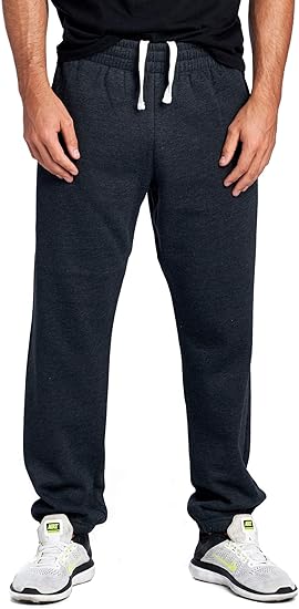 PROGO USA Men's Closed Bottom Regular Fit Fleece Sweatpants with ...