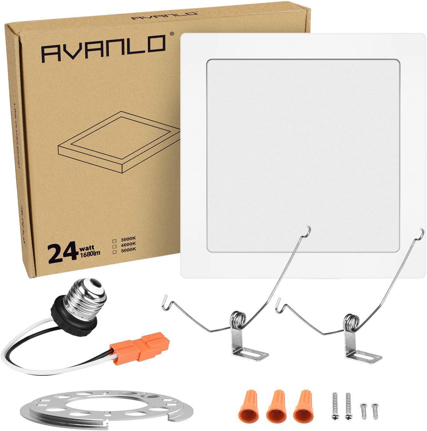 AVANLO 12 Inch Dimmable LED Square Flush Mount Recessed Retrofit ...