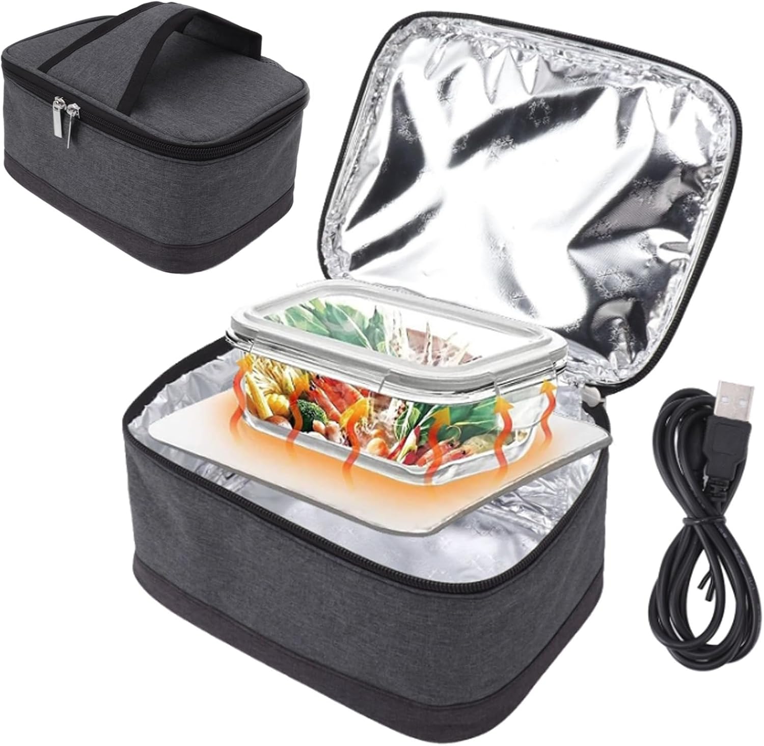 Amazon.com: CYTGOUPER Mini Portable Electric Lunch Box Food Warmer,USB ...