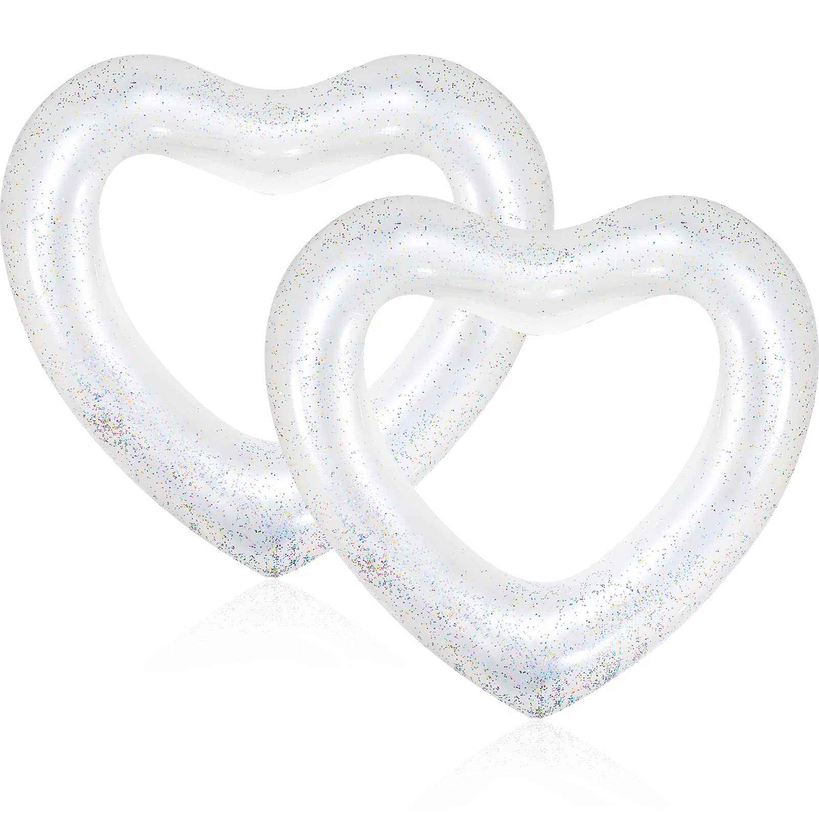 2 Pieces Heart Pool Float, 47.3 x 39.4 Inch Inflatable Swim Rings ...