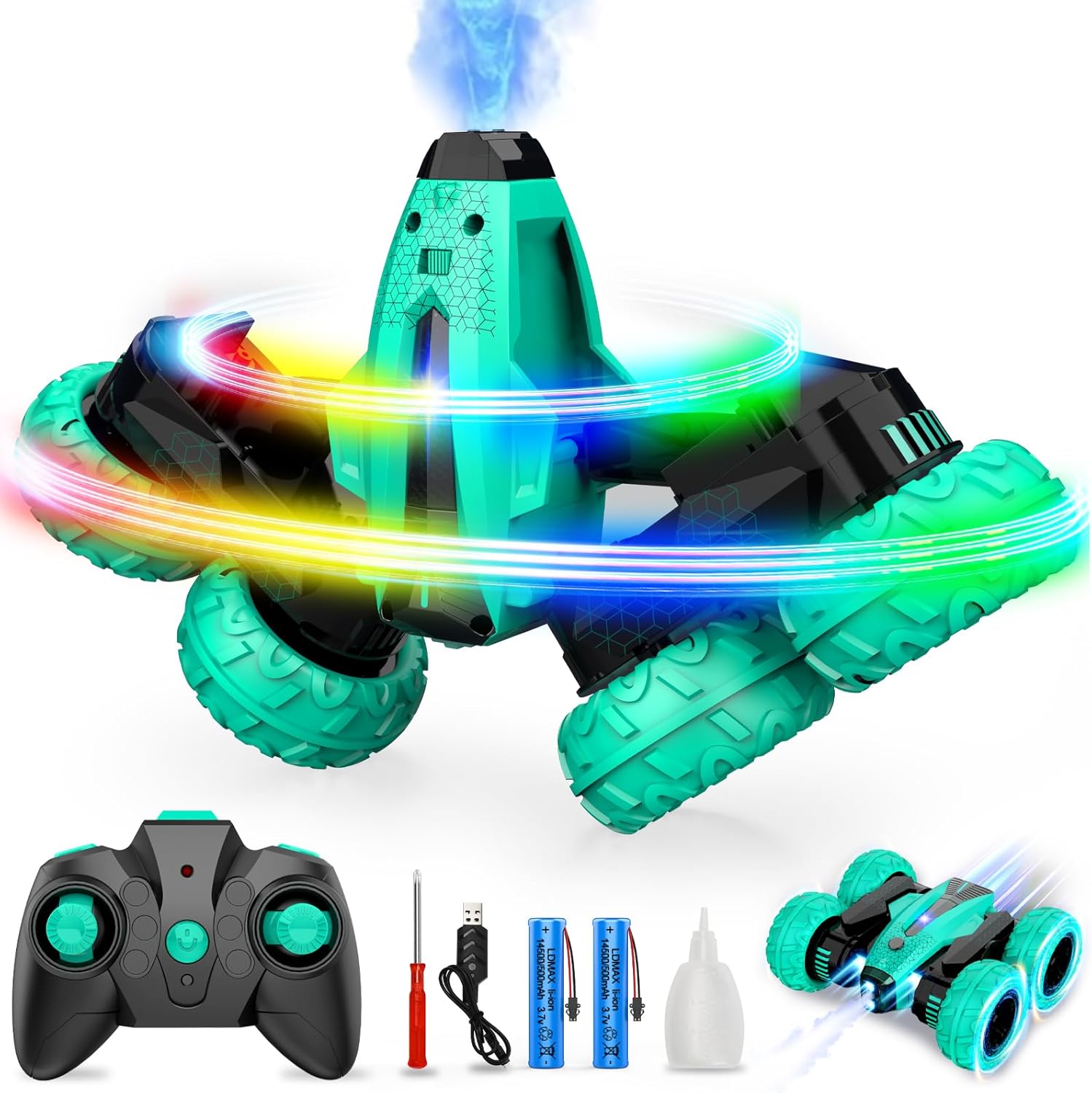 Amazon.com: AEROQUEST Double Sided Driving Remote Control Car 360 ...