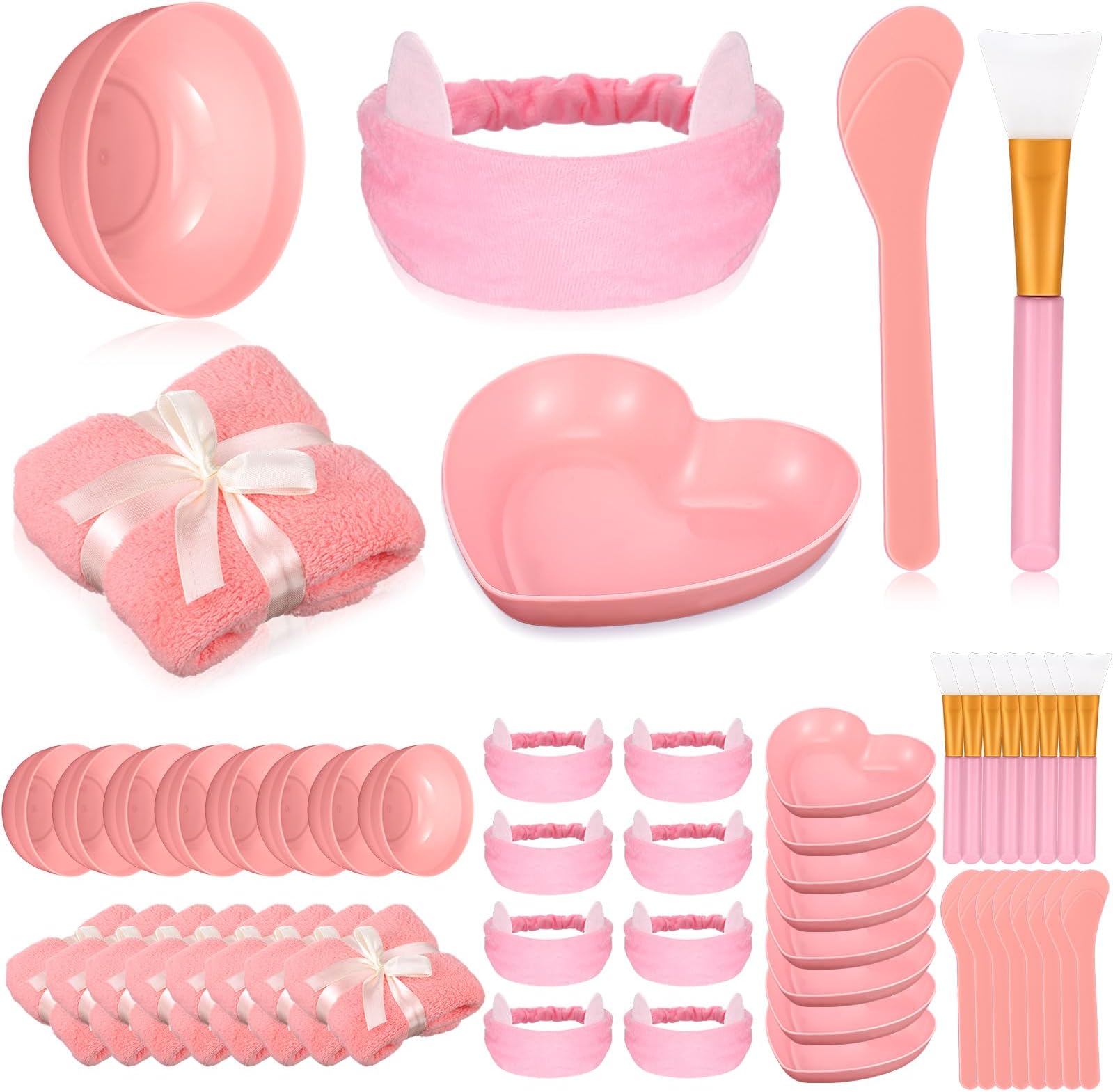 Amazon.com : Teenyyou 15 Sets Facial Bowls Plastic Heart Shaped Facial ...