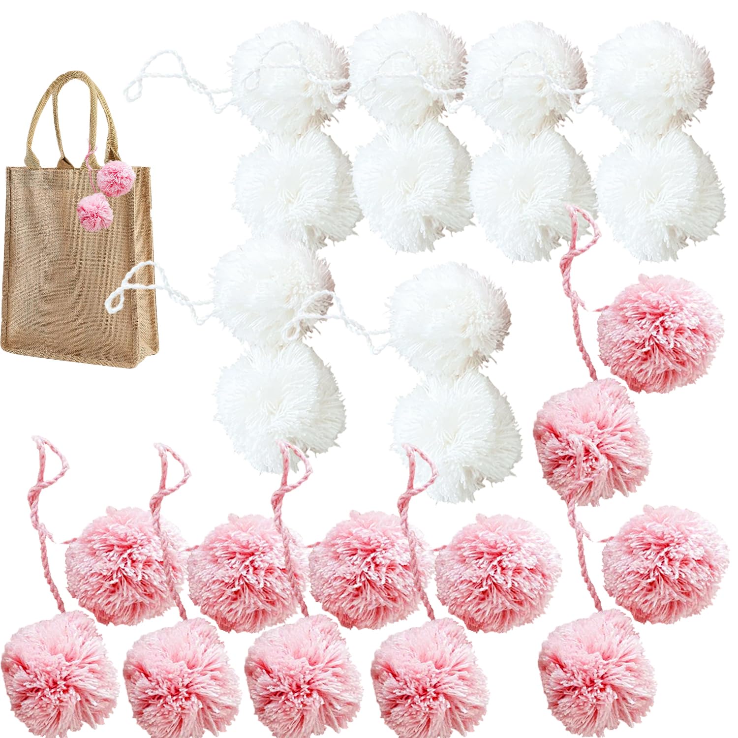 Amazon.com: MEYAGO 12 Sets Pom Pom Hanging Pom Poms for Bags Women Bag ...