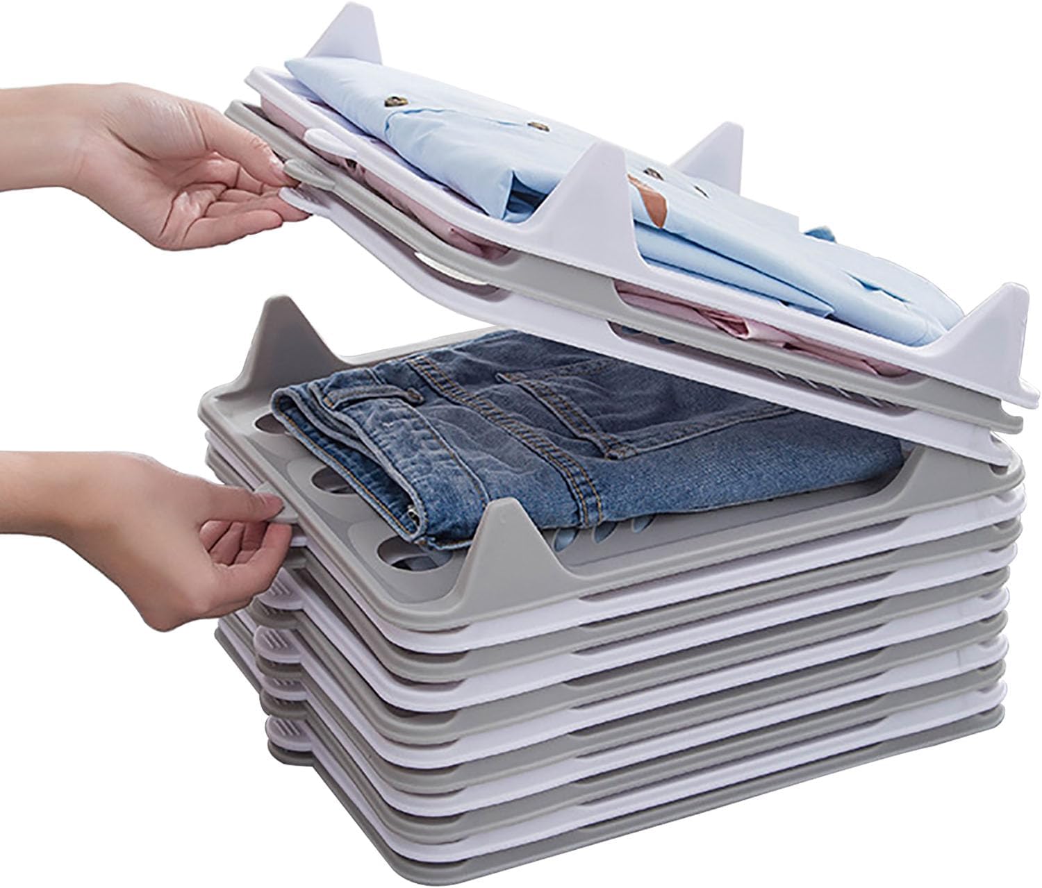 10 Pcs T Shirt Organizer Closet Organizer Stackable Durable Clothing ...