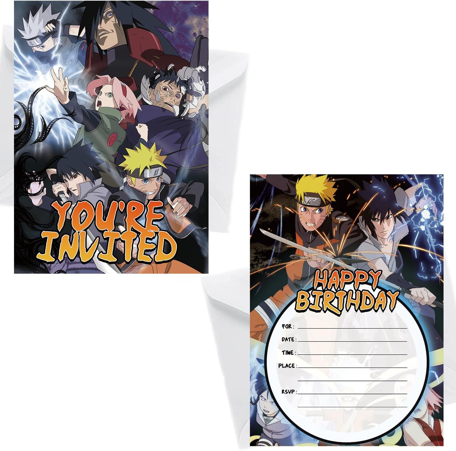 Amazon.com : Generic 16 Pcs Japanese Anime Birthday Party Invitations ...