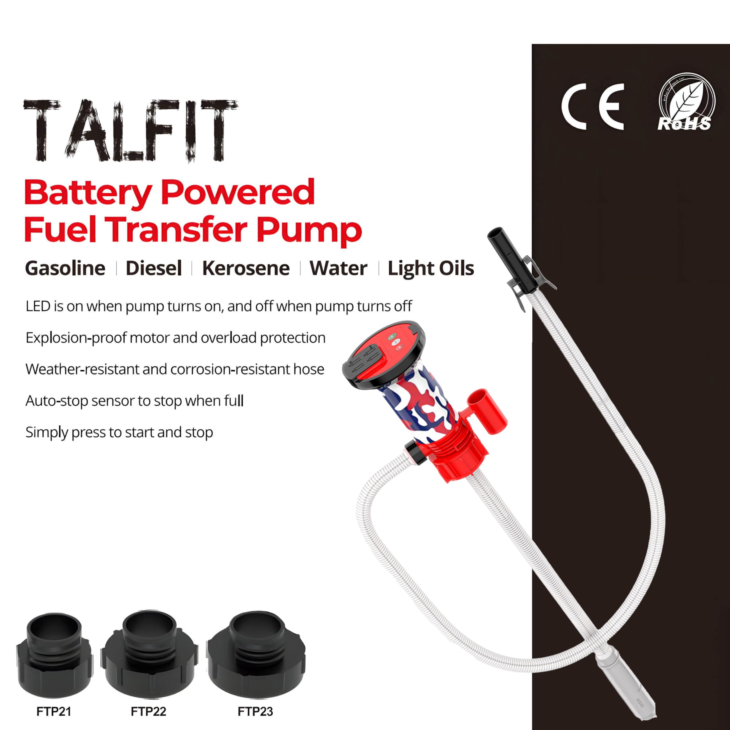 Fuel Transfer Pump with Auto-stop sensor, gas pump, Convenient Gas Can ...