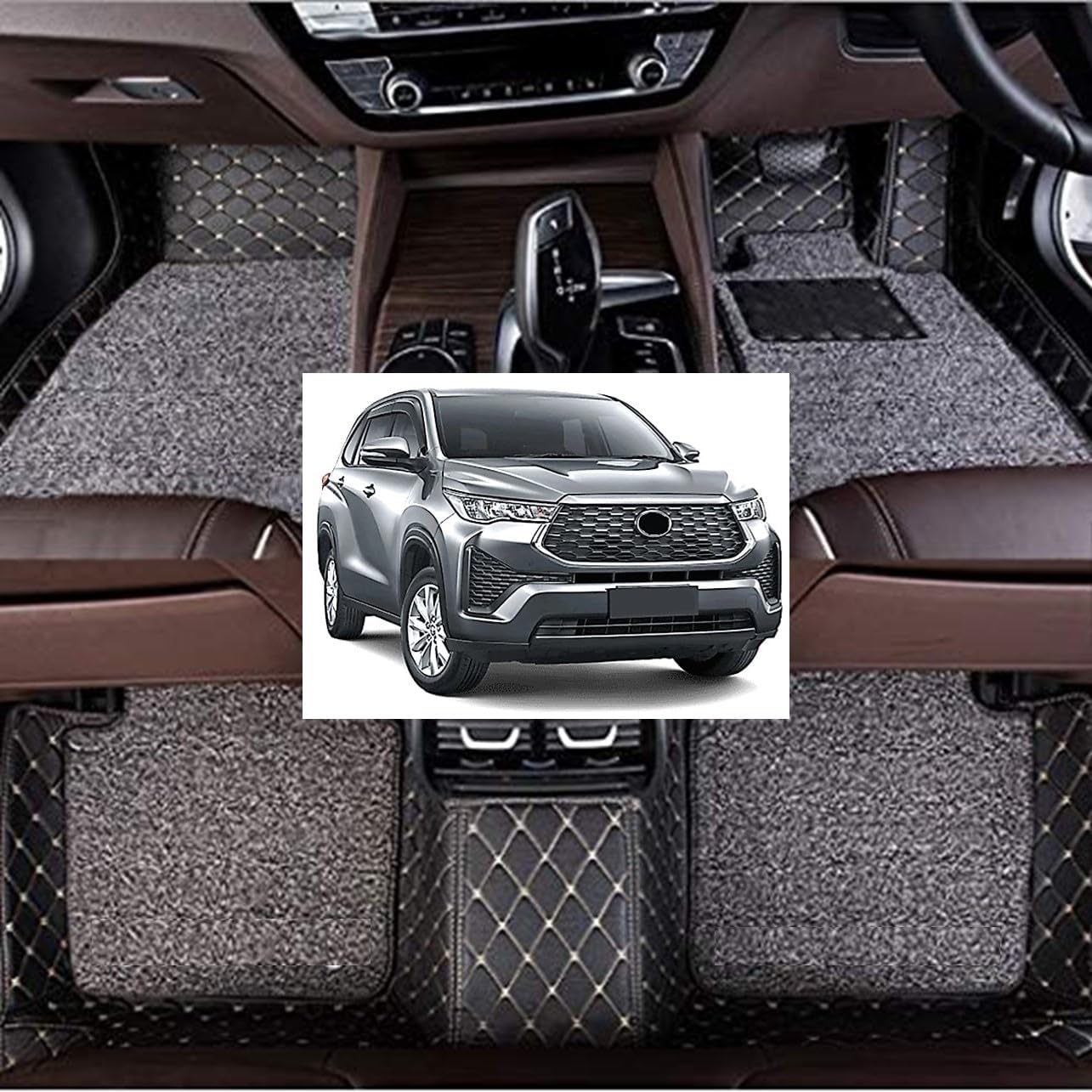 Vahan Expo 7D Mat for Innova Hycross 8 Seater Car Floor Mat (Year: 2023 ...