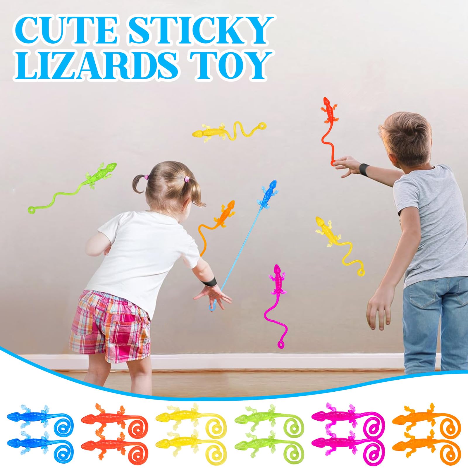 Snapklik.com : 100 PCS Sticky Lizards For Kids, Stretchy Sticky Lizards ...