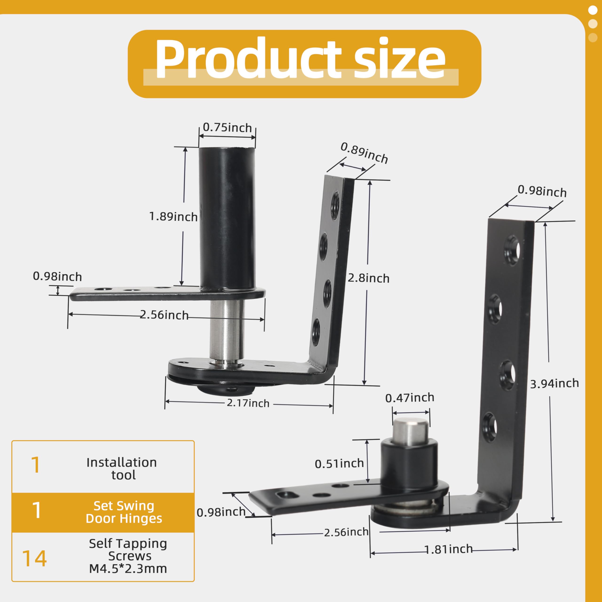 Snapklik.com : 1 Pack Swing Door Hinge, Cafe Door Hinges Dual Swing ...