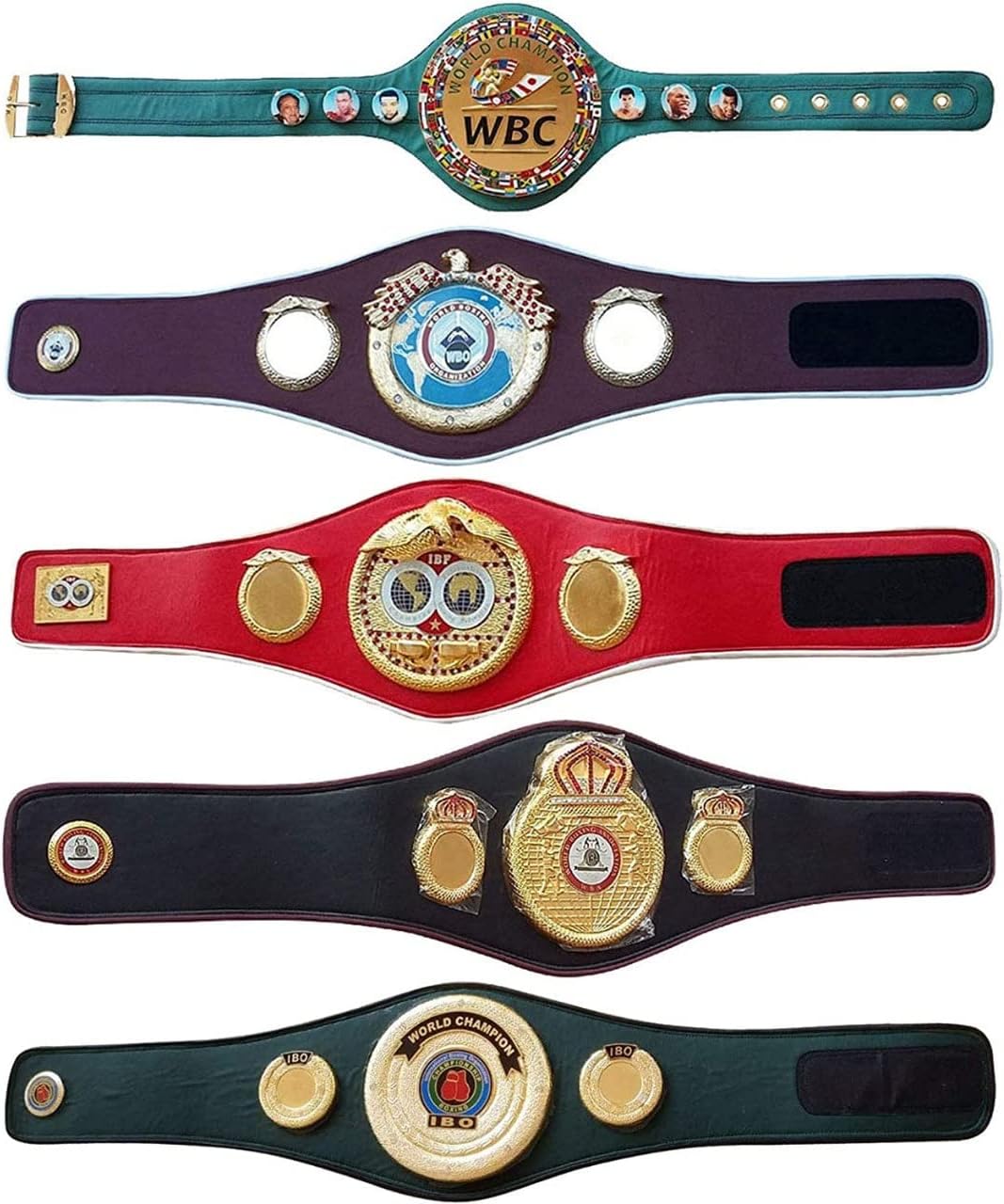 Amazon.com : IBO IBF WBA WBC WBO Adult Boxing Champion Title Belts Set ...