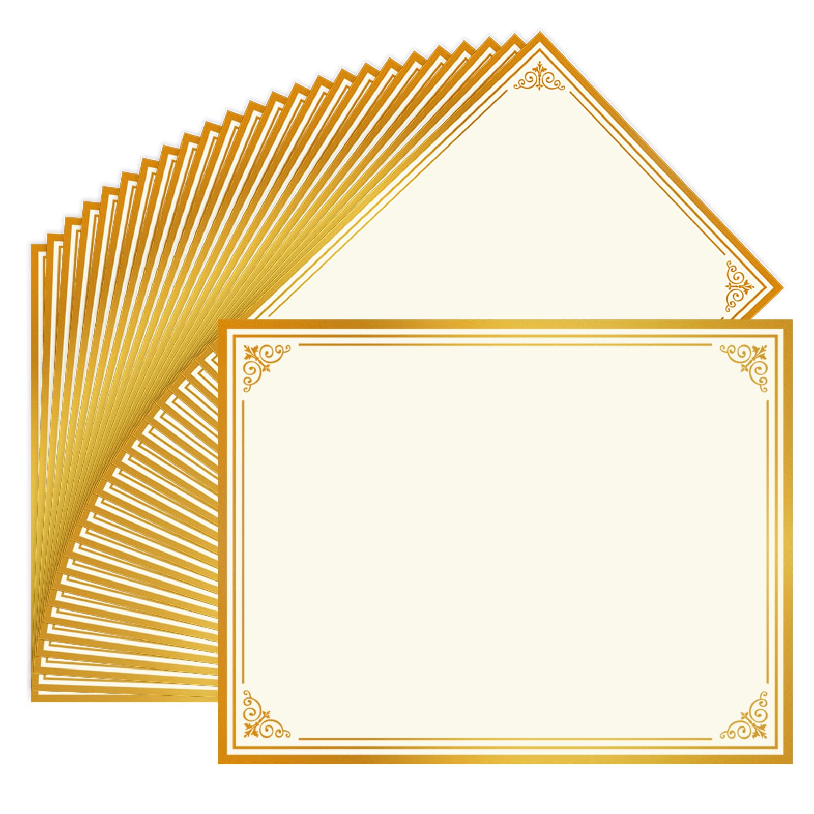 suituts 50 Sheets Certificate Paper Gold Foil Award Paper, 8.5X11 Inch ...