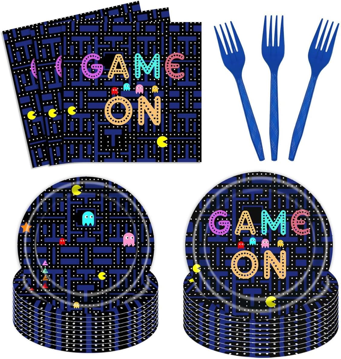 Amazon.com: 96 PCS Video Game On Party Plates and Napkins, Girls Boys ...
