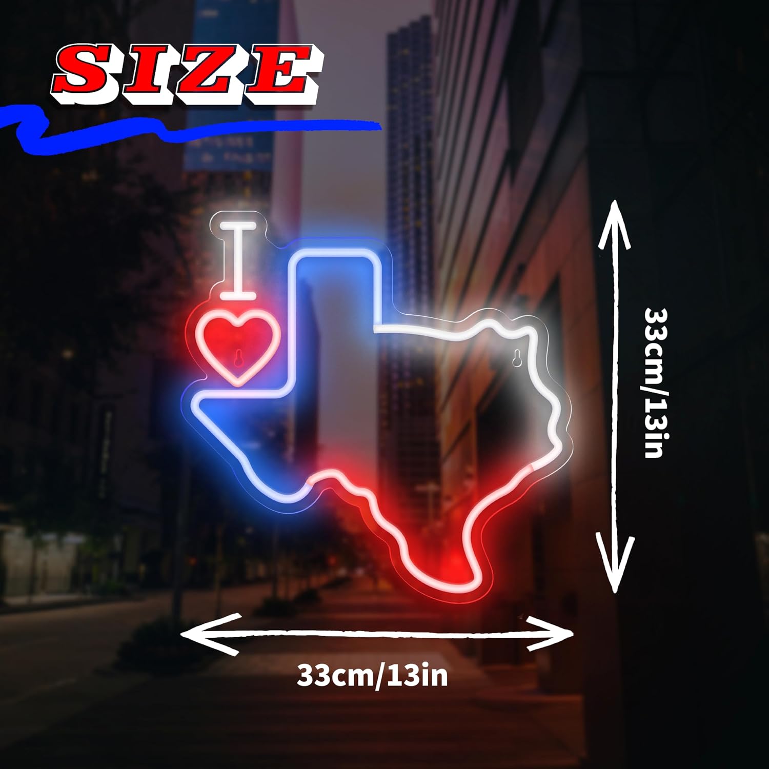 Letrero de neón de Texas con forma de mapa de Texas, luces de neón para ...