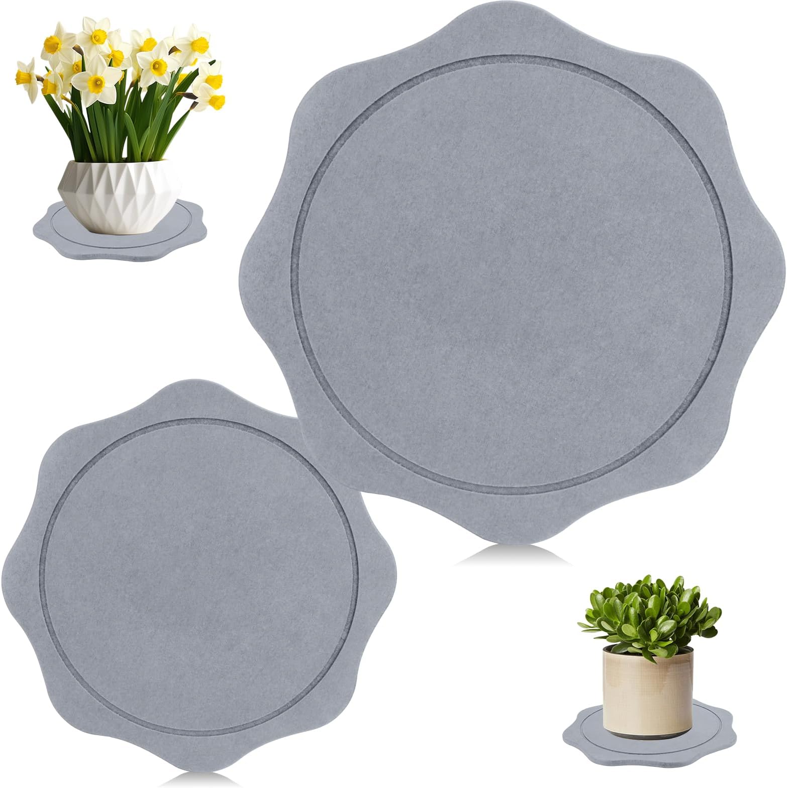 Amazon.com : Hugestar Plant Saucer, 2 Pack 8 12 Inch Large Quick Drying ...