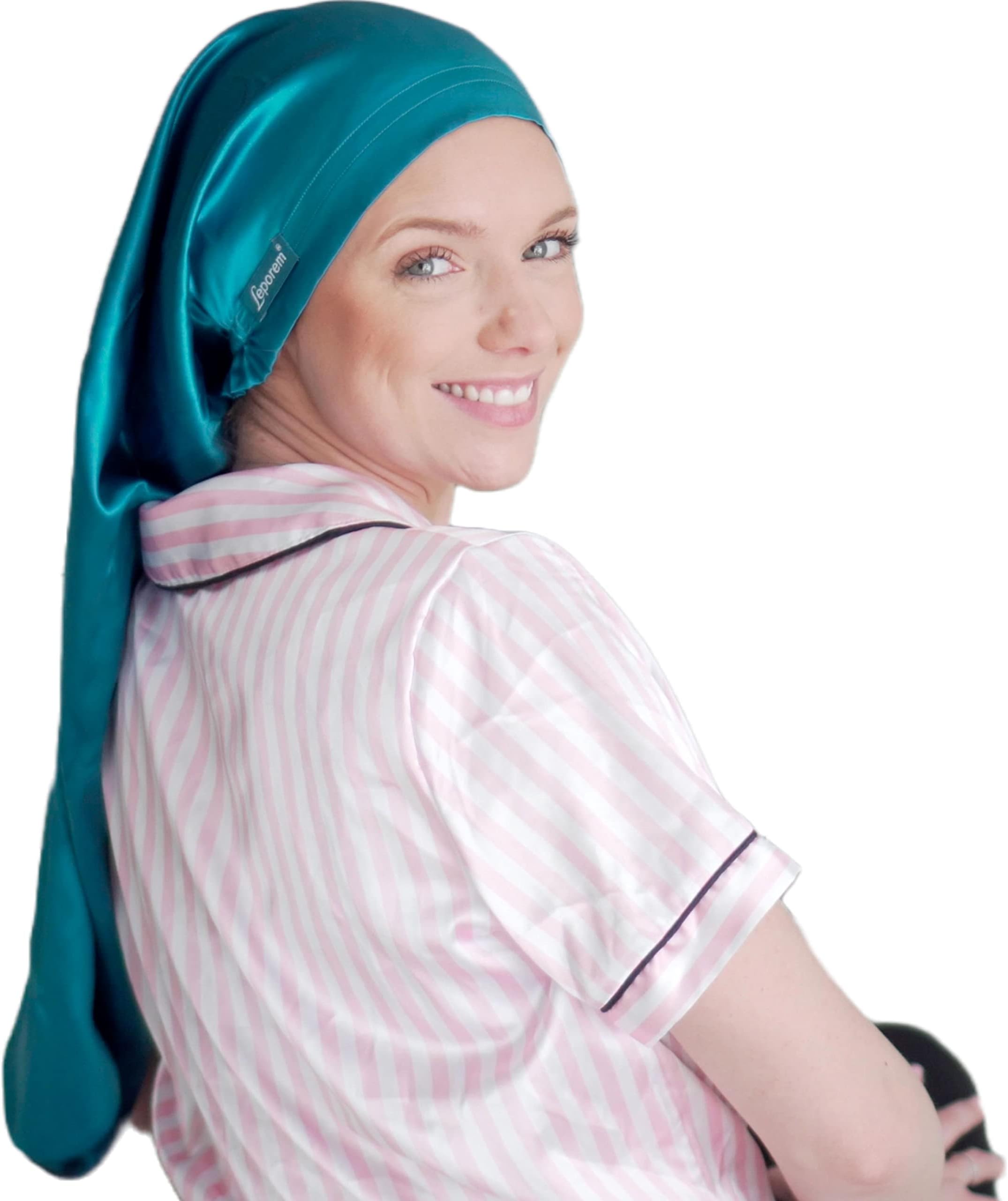 Amazon.com : Leporem Extra Long (30 Inch) Silk Hair Wrap for Sleeping ...