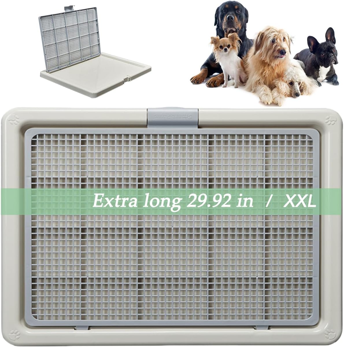 PETHOMEL Large Dog Training Toilet, Indoor Dog Litter Box Potty Tray ...