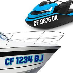 Amazon.com - Custom Boat Registration Numbers & Letters (Two Sets ...